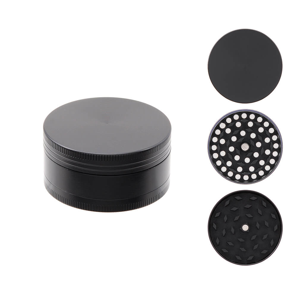 Atomic Grinder Τρίφτης Καπνού All Black Μεταλλικός 50mm 3 Parts